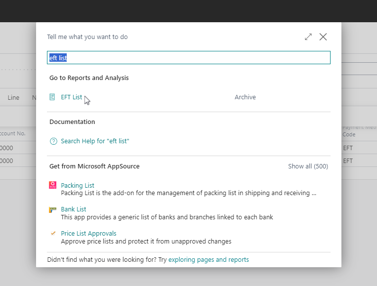 Use a payment journal to create EFT payments